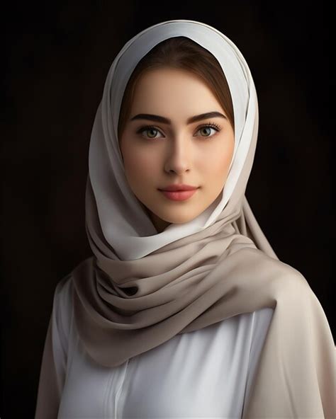 Hijabi Girl Wallpapers In The Style Of Dark White Four Premium Ai