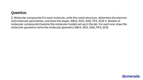 Solved 2 Molecular Compounds For Each Molecule Write The Lewis