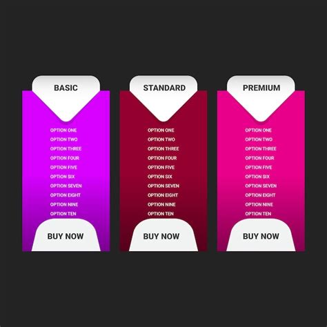 Premium Vector Pricing Comparison Table Set