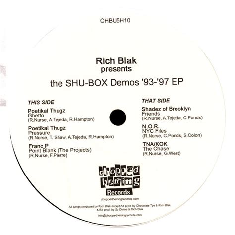 Rich Blak The Shu Box Demos 93 97 Ep Vinyl Lp 2023 Uk