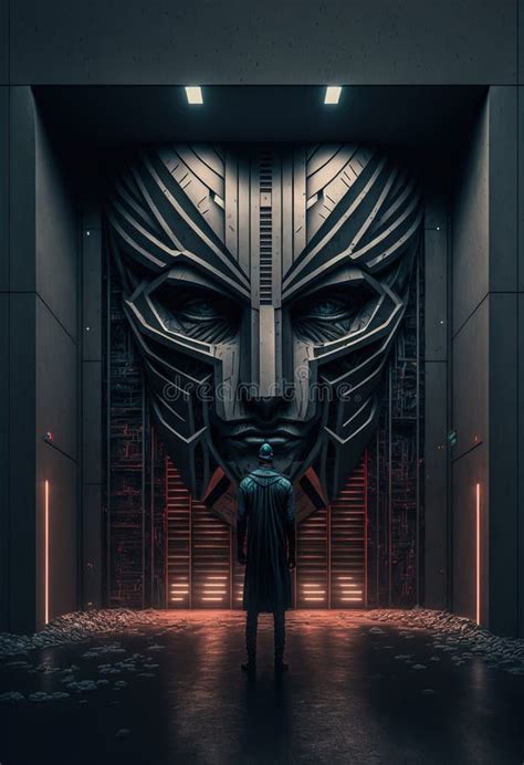 Anonymous In Network Server Room Hacking Revolution Concept Stock