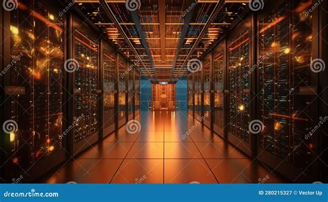 A High Tech Server Data Center Room Generative Ai Stock Illustration