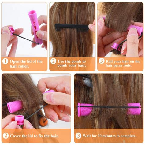 Badu Bg Пръчки за къдрене и 30 части 6 размера ролки за коса с пръти за студени вълни Маша за