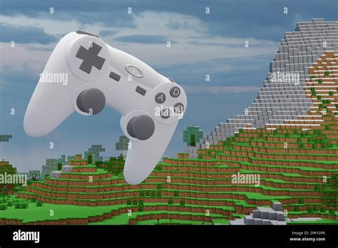 Joystick Gamepad Game Console Or Game Controller Computer Gaming Cartoon Minimal Style