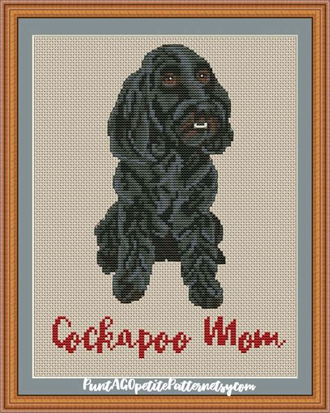 Cockapoo Mom Cross Stitch Pdf Pattern Etsy Cockapoo Black Cockapoo Cross Stitch