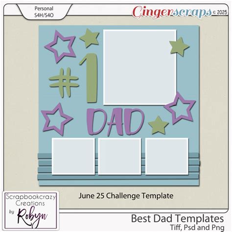 Gingerscraps Templates Best Dad Template 05 By Scrapbookcrazy