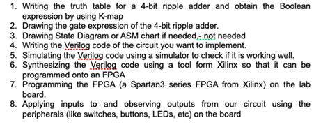 Solved Writing The Truth Table For A Bit Ripple Adder Chegg Com