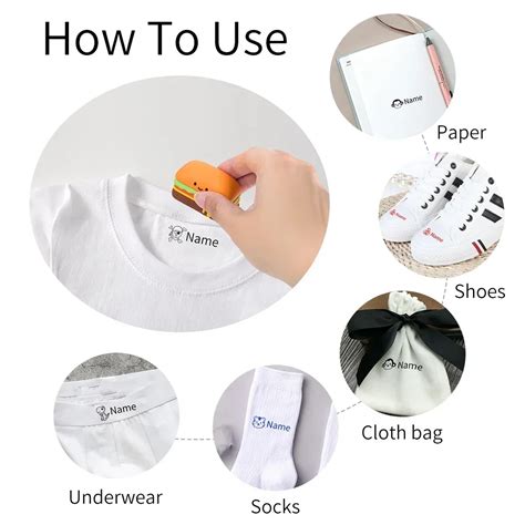 Черная синяя красная одежда для детского сада водонепроницаемые штампы с именем ребенка печать