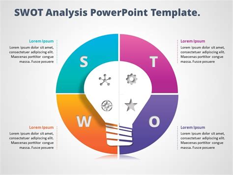 Animated Vibrant Lightbulb Icon SWOT Analysis Chart Presentation Template