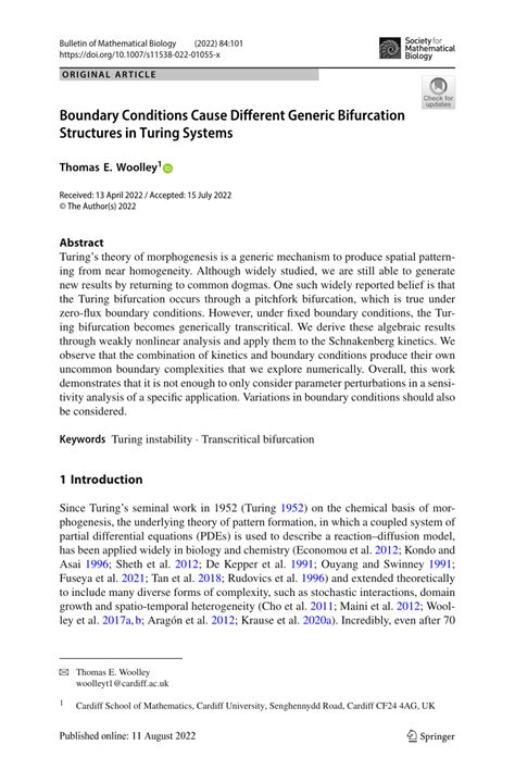 Pdf Boundary Conditions Cause Different Generic Bifurcation