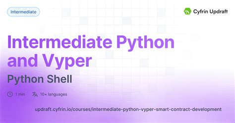 Video Python In Updraft Python Shell Intermediate Python And Vyper