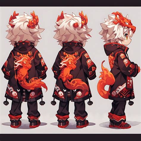 Premium Photo Character Anime Of Male Chibi Kawaii Dragon Tamer