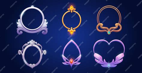 게임 Ui 디자인을 위한 장식 금속 프레임 무료 벡터