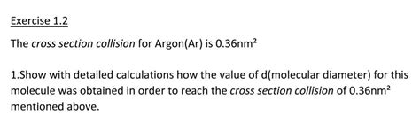 Solved Exercise 1 2 The Cross Section Collision For
