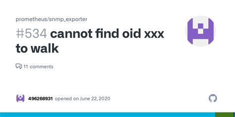 Cannot Find Oid Xxx To Walk · Issue 534 · Prometheussnmpexporter