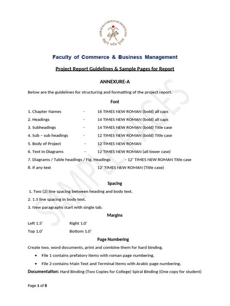 Project Report Guidelines And Sample Format Download Free Pdf Times New Roman Methodology