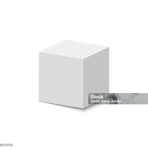 흰색 큐브입니다 그림자3d 추상 상자입니다 기하학적 종이 사각형 빈 패키지입니다 기프트 박스 또는 신발 상자 3차원 형태에 대한 스톡 벡터 아트 및 기타 이미지 Istock