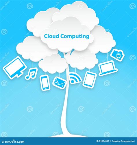 Cloud Computing Technology Abstract Scheme Eps Vector Illustration Stock Vector Illustration