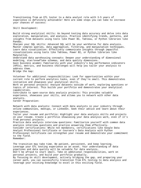 Etl To Data Analyst Pdf Data Analysis Data