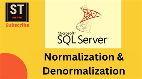 Normalization Vs Denormalization In Sql Tamil Youtube