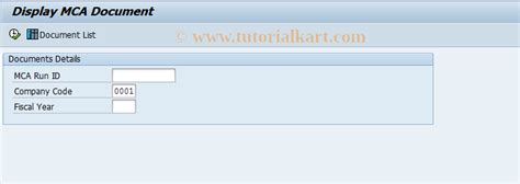Fbmca03 Sap Tcode Display Manual Mca Document