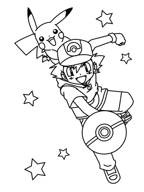 Ash Ketchum Coloring Pages Free Printable