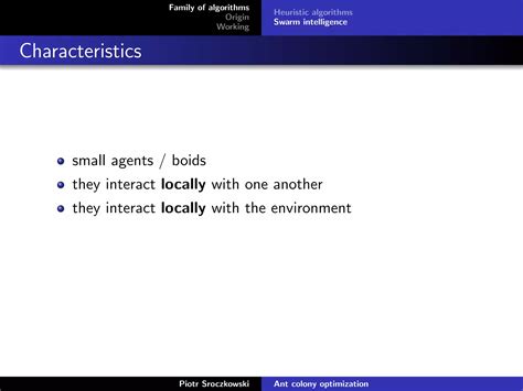 Ant Colony Optimization Heuristic Algorithms And Swarm Intelligence Ppt