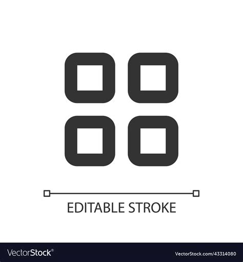 Bento Like Menu Pixel Perfect Linear Ui Icon Vector Image