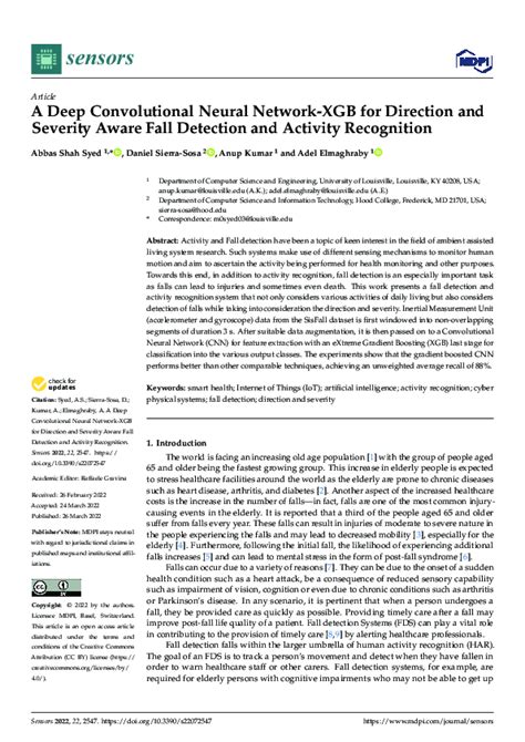 Pdf A Deep Convolutional Neural Network Xgb For Direction And Severity Aware Fall Detection