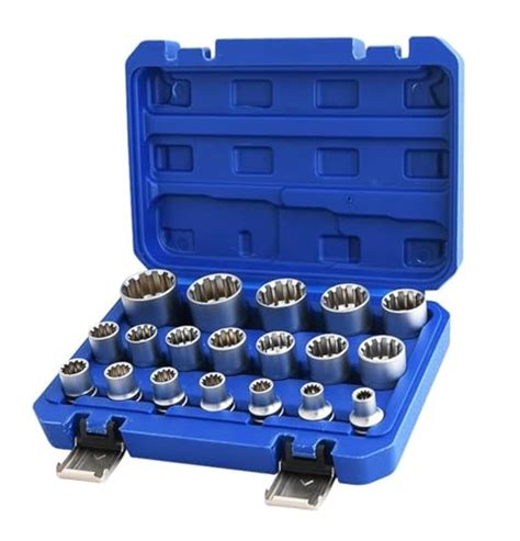 Spline Socket Set 1 2 Drive Universal Metric 8 32mm 12 Point Cr V Socket Kit 19pcs Yorkshire