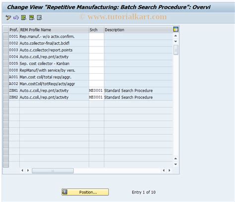 OSPH SAP Tcode Batch Search Proced In REM Profile Transaction Code