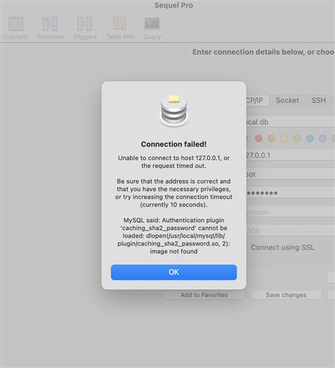 Mysql 8x 설치 후 Sequal Pro 접속 시 Authentication Plugin Cachingsha2password Cannot Be Loaded 에러 해결