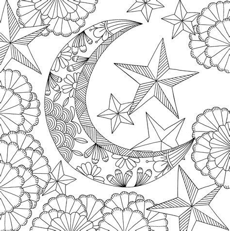 Moon And Stars Coloring Pages Printable Sketch Coloring Page