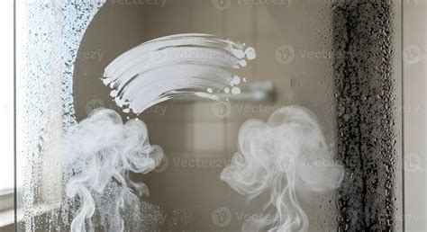 Steam On The Bathroom Mirror With Soap Drawing In The Shower 78103478