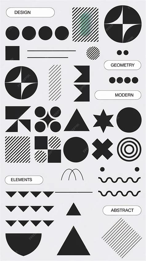 Set Of Abstract Geometric Shapes Vector Design Collection Of Label Badges Premium Ai Generated