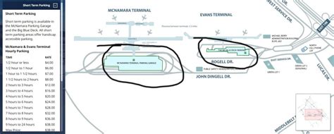 Parking Map Dtw Airpoport Evans North Mcnamara Terminal