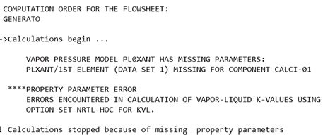 How To Solve The Aspen Plus Simulation Error Due To Vapor Pressure Model Ploxant Has Missing