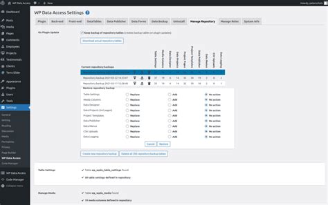 Repository Backup And Restore Management WP Data Access