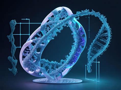 Digital Ai Components Entangled With The Dna Double Helix Emphasizing