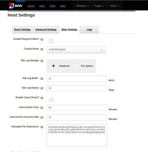 Dnn 9 Wheres The Allowable File Extensions • Vntweb