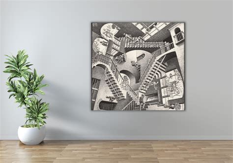 Relativity By Maurits Cornelis Escher Poster Art Canvasreproduction