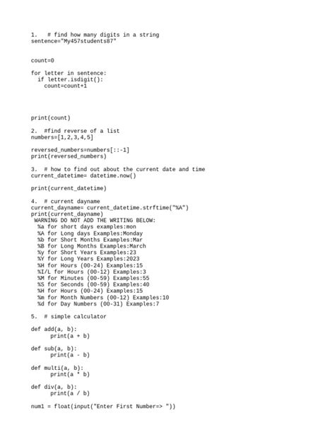 Python Codes And Infos Pdf Computer Programming Software Engineering