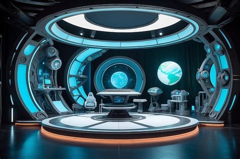Premium Photo SciFi Spectacle CartoonStyle Stage With Futuristic Play