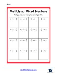 Multiplying Mixed Numbers Worksheets Fractions Made Easy 15 Worksheets Com