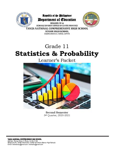 Grade 11 Statistics Probability Lp Week 1 Second Semester Packet Studocu