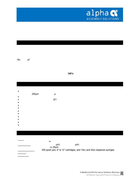Alpha Assembly Solutions Inc 1998 240902 Tds Vd Pdf