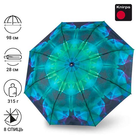 Зонт женский автомат с чехлом Knirps T.200 Variety Jade, антиветер ...