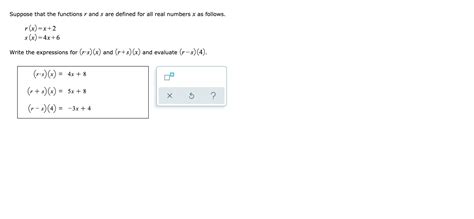 Solved Suppose That The Functions R And S Are Defined For