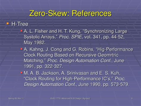 Ppt Elec 7770 Advanced Vlsi Design Spring 2008 Zero Skew Clock