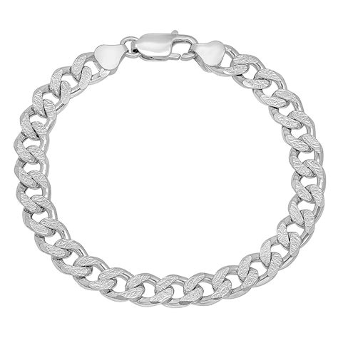 Mens 8mm Solid 925 Sterling Silver Diamond Cut Cuban Link Curb Chain